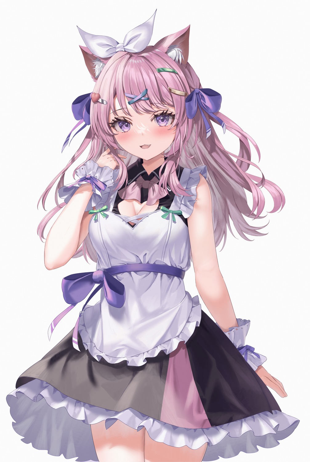 izure (fuwcgxhzoxfooj2) animal ears cleavage maid nekomimi skirt lift | #1120946 | yande.re